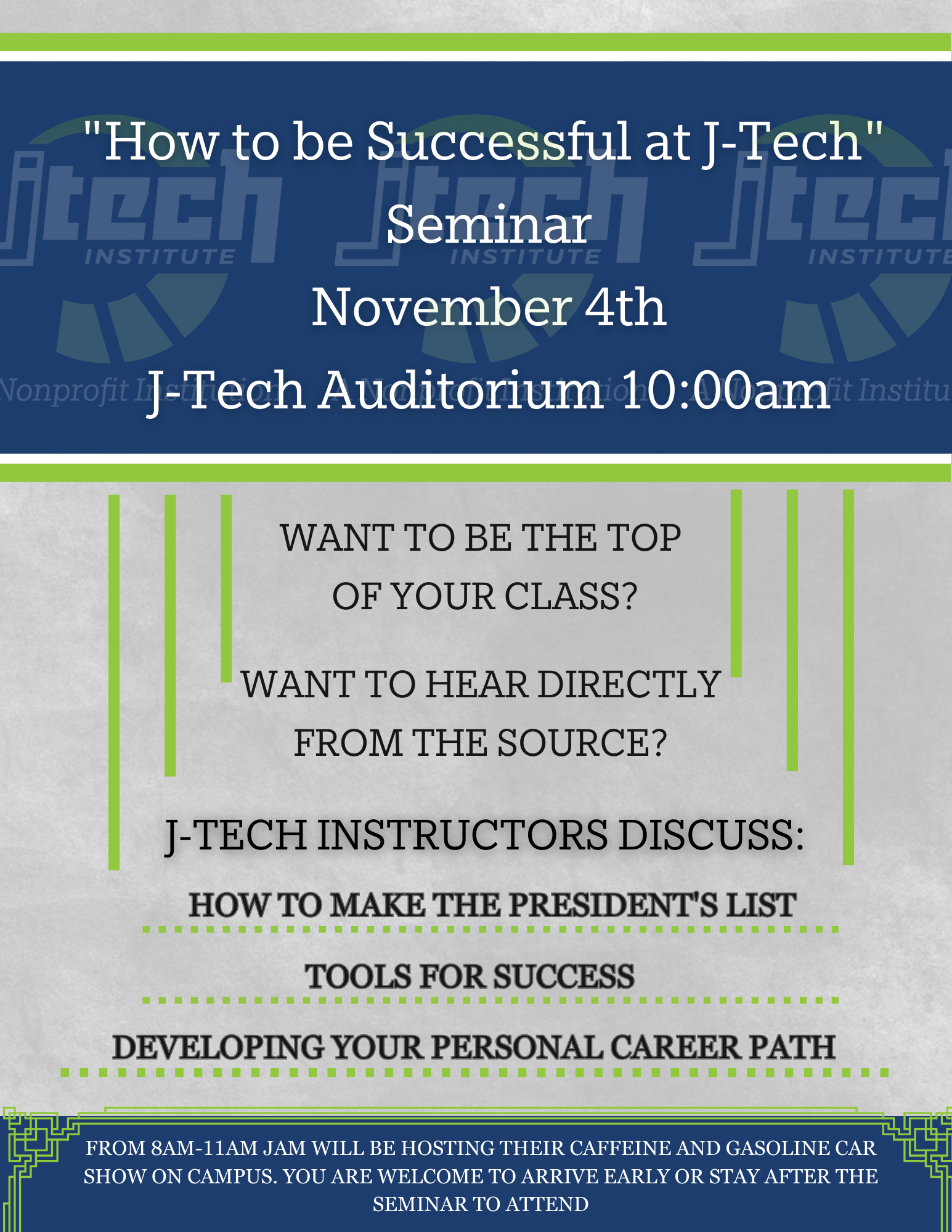 “How to be Successful at J-Tech” Seminar - JTech
